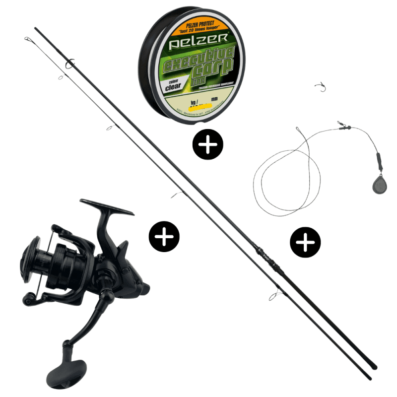 Deluxe Carp Complete Set Wolf X3K 12ft 3lbs + Daiwa 22 Emblem BR 10000 ...