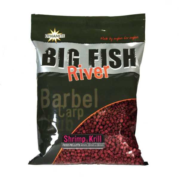 Dynamite Baits Big Fish River Feed Pellets Shrimp & Krill 4,6,8mm 1,8kg